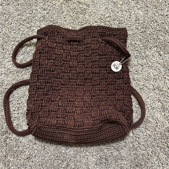 The Sak | Bags | The Sak Womens Brown Crochet Bucket Bag Backpack ...